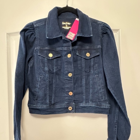Lilly Pulitzer | Jackets & Coats | Lilly Pulitzer Navy Denim Jacket ...